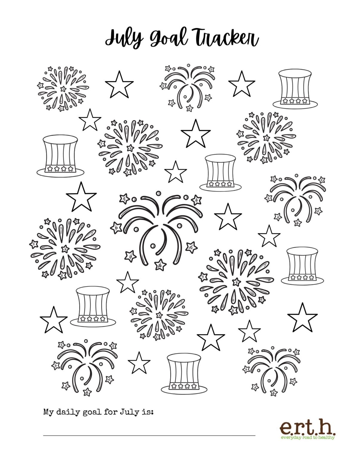 July Goal Tracker – Everyday Road to Healthy