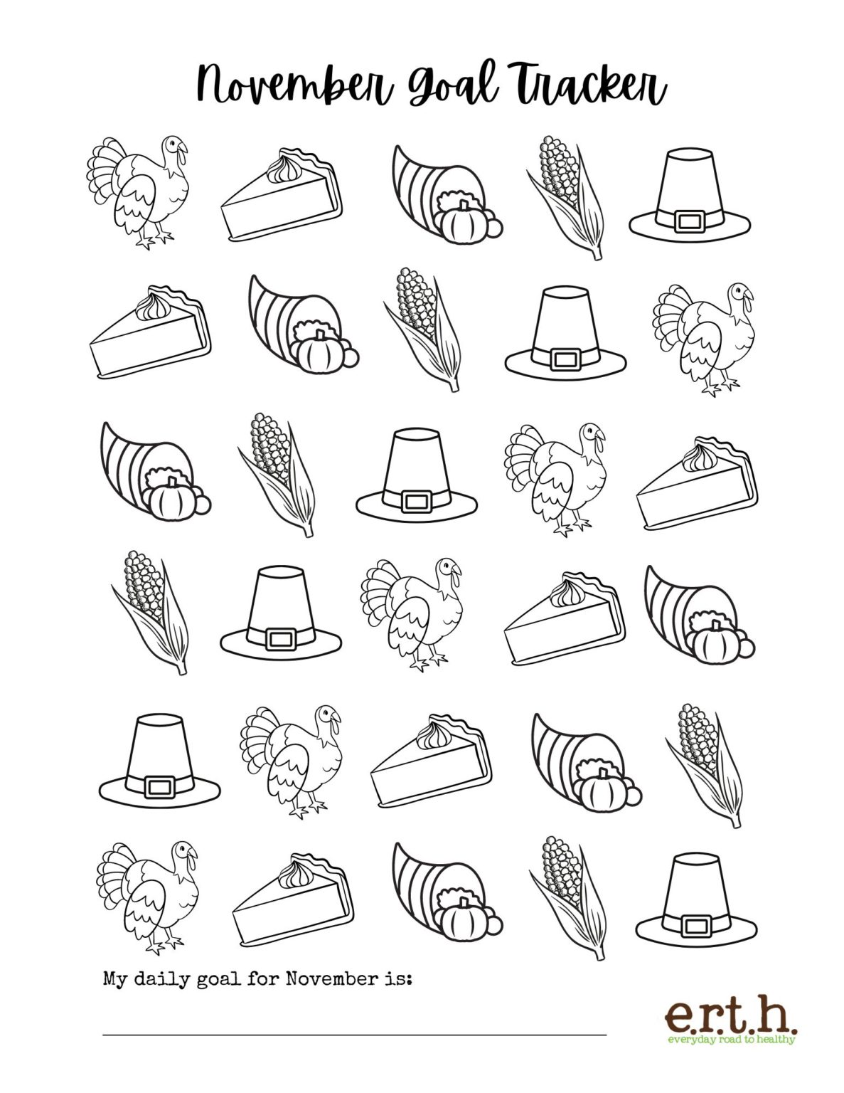 November Goal Tracker – Everyday Road to Healthy